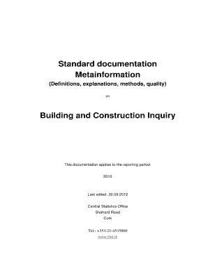 Fillable Online Standard documentation Building and Construction ...