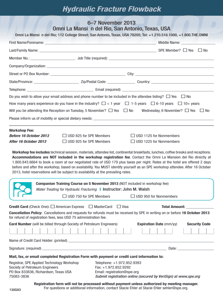 Fillable Online spe Printable registration form - Society of Petroleum ...