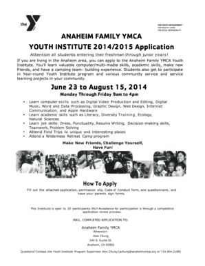 Fillable Online Anaheim(Family(YMCA( Program(Member(Form( OFFICE& Fax ...