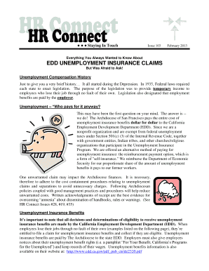 Fillable Online EDD UNEMPLOYMENT INSURANCE CLAIMS Fax Email Print ...