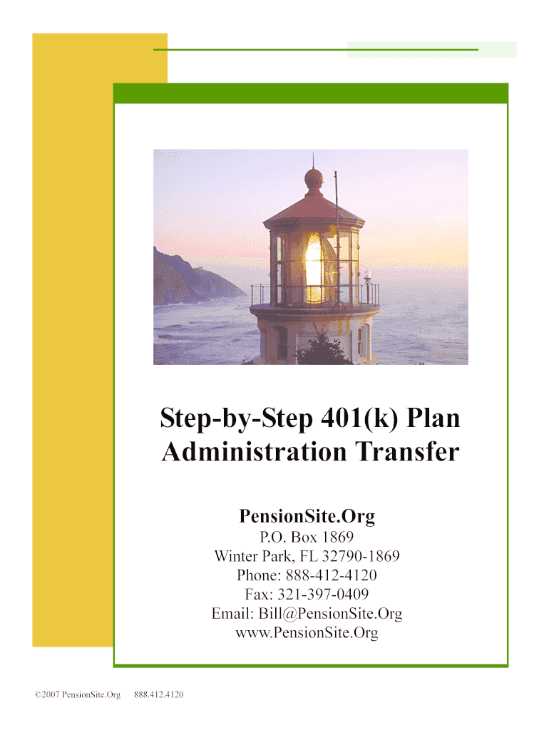Fillable Online pensionsite Step-by-Step 401(k ) Plan Administration ...