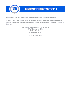 Fillable Online CONTRACT FOR NET METERING Fax Email Print - pdfFiller