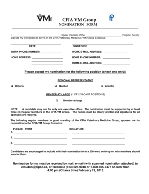 Fillable Online CFIA VM Group Fax Email Print - pdfFiller