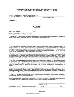 Fillable Online Placement Form 308 Affidavit.doc Fax Email Print - pdfFiller