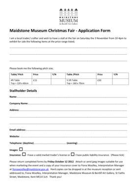 Fillable Online museum maidstone gov Maidstone Museum Christmas Fair ...