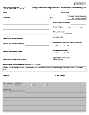 Fillable Online vet utk Yearly progress report Fax Email Print - pdfFiller