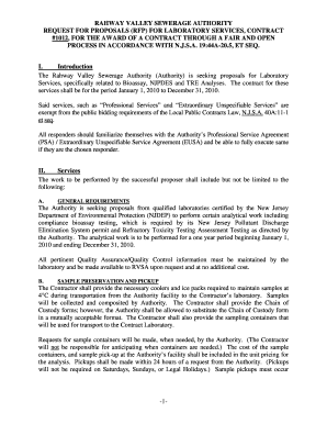 Fillable Online REQUEST FOR PROPOSALS (RFP) FOR LABORATORY SERVICES, CONTRACT Fax Email Print ...