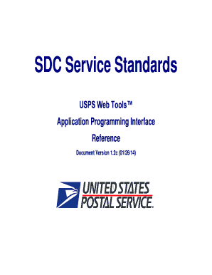 Fillable Online SDC Service Standards USPS Web Tools Application ...