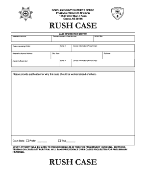 Fillable Online douglascounty-ne Request a Rush on a Case - Douglas ...