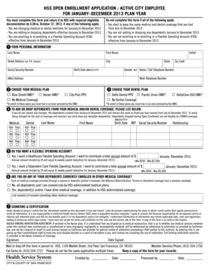 Fillable Online myhss HSS OPEN ENROLLMENT APPLICATION : ACTIVE CITY ...