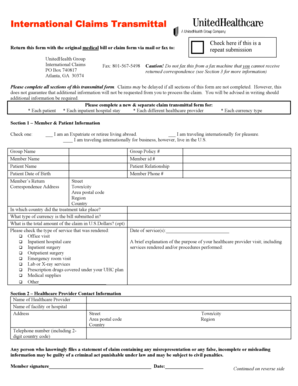 Fillable Online myhss Foreign Medical Claim Form - myhss Fax Email ...
