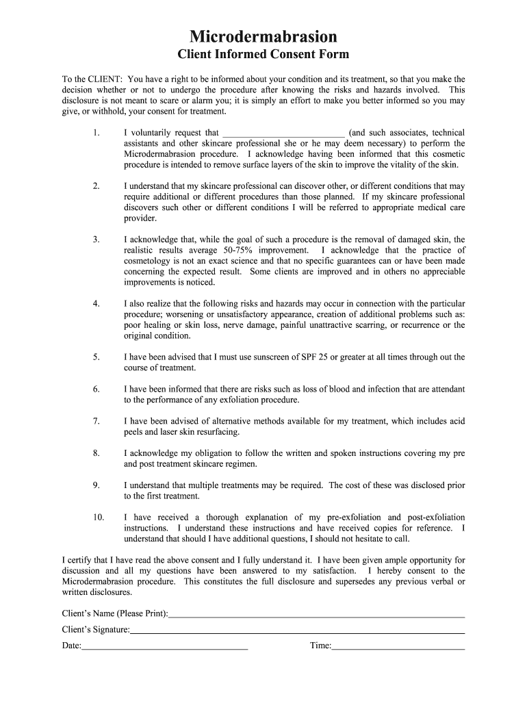 Esthetician Consent Form App Fill Online Printable Fillable Blank 