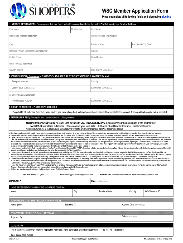 Fillable Online saskabusher WSC Member A Fax Email Print - pdfFiller