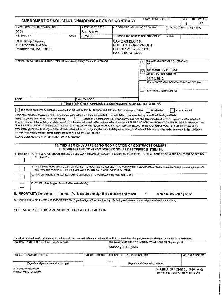 Fillable Online Solicitation SPM300 13 R 0084 Central Florida Fax Email ...