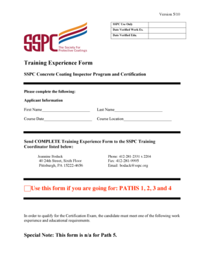 Fillable Online sspc Cci_Training Form - sspc Fax Email Print - pdfFiller