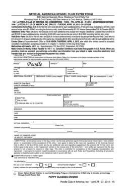 Fillable Online poodleclubofamerica Blank AKC Entry Form - Poodle Club ...