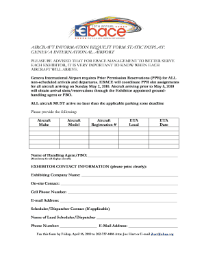 Fillable Online ebace Download the EBACE2010 Aircraft Arrival ...