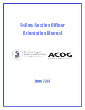 Fillable Online acog Fellow Section Officer Orientation Manual ...