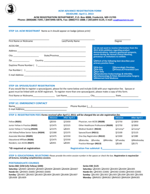 Fillable Online acog STEP 1C: EMERGENCY CONTACT ... - acog Fax Email ...