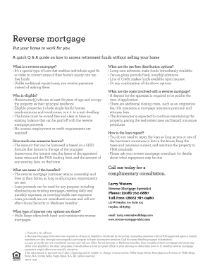 Fillable Online Reverse mortgage Fax Email Print - pdfFiller