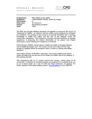 Fillable Online riai Designing for Safety Booking Form July 09. Image ...