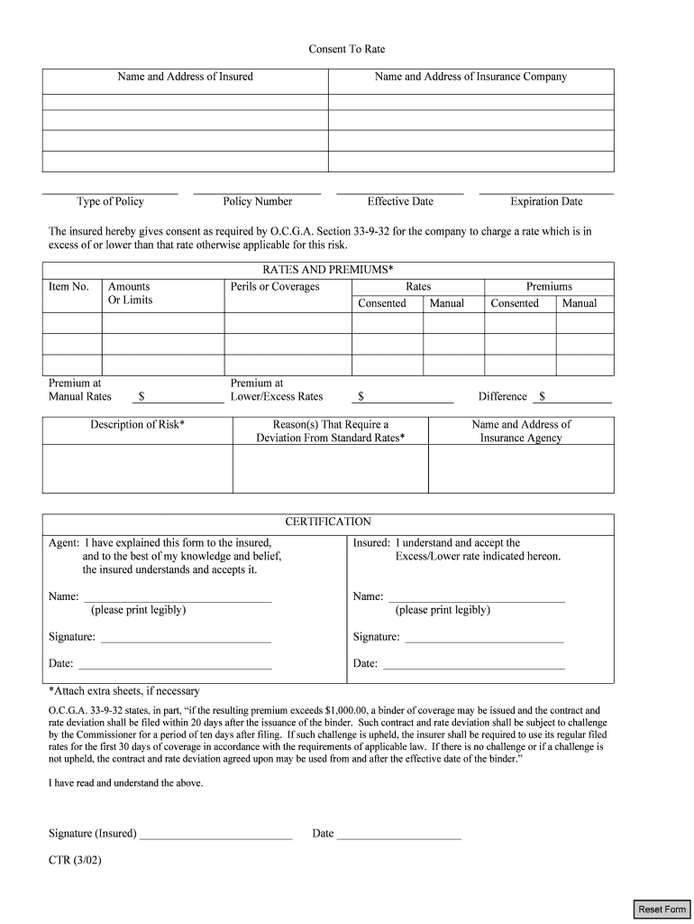 Fillable Online gainsurance Consent To Rate Fax Email Print - pdfFiller