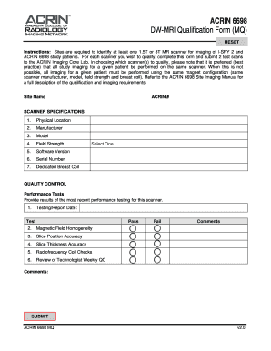 Fillable Online acrin ACRIN 6698 DW-MRI Qualification Form (MQ) - ACRIN ...