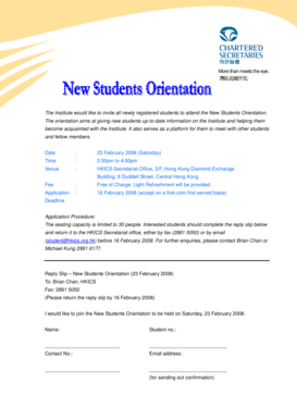 Fillable Online The Institute would like to invite all newly registered ...