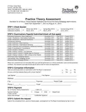 Fillable Online Practice Theory Assessment - RCM Examinations Fax Email ...