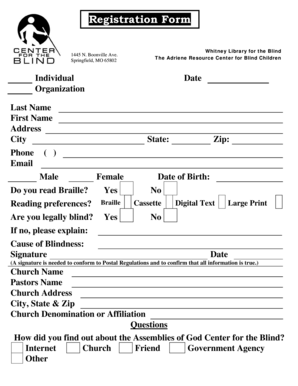 Fillable Online blind ag Download our registration form - AG Center for ...