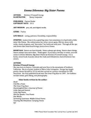 Fillable Online ilfonline Emma Dilemma Big Sister Poems Fax Email Print ...