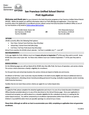 Fillable Online sfusd EED PreK Application - SFUSD Fax Email Print ...