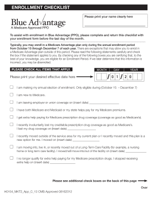 Fillable Online CY2013 Blue Advantage Enrollment bApplicationb ...