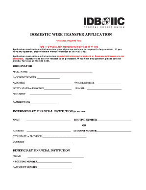 Fillable Online idbcreditu *indicates a required field Fax Email Print ...