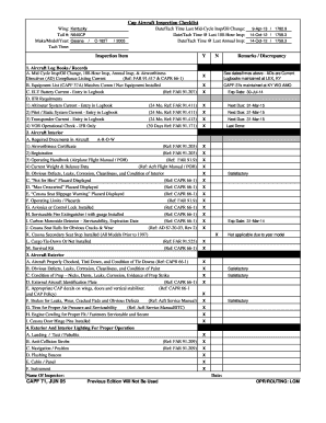 Fillable Online Cap Aircraft Inspection Checklist Fax Email Print ...