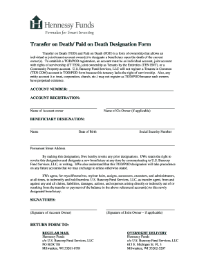 Fillable Online Transfer on Death/ Paid on Death Designation Form Fax ...