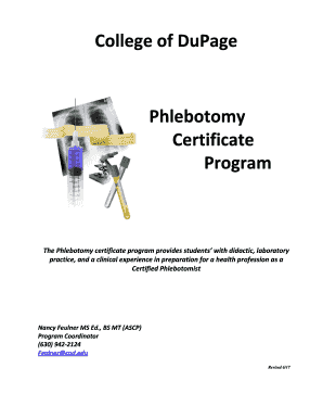 Fillable Online cod The Phlebotomy certificate program provides ...