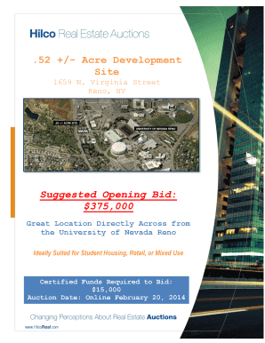 Fillable Online .52 +/- Acre Development Site Suggested ... - Hilco ...