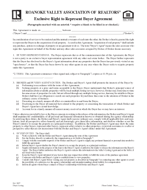 Fillable Online Exclusive Right to Represent Buyer Agreement Fax Email ...