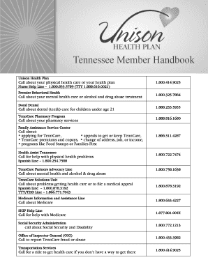 Fillable Online Member Handbook - Unison Health Plan Home Fax Email ...