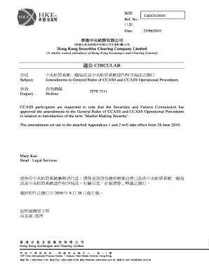 Fillable Online hkex com Amendments to General Rules of CCASS and CCASS ...
