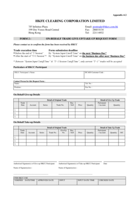 Fillable Online hkex com Appendix 4-2 HKFE CLEARING CORPORATION LIMITED ...