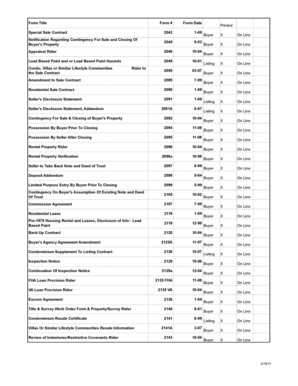 Fillable Online Contract forms list 2 14 11 Fax Email Print - pdfFiller