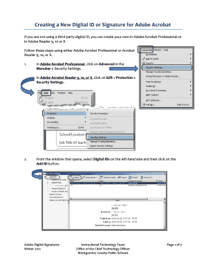 Fillable Online Creating a New Digital ID or Signature for Adobe ...