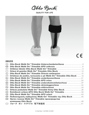 Fillable Online Otto Bock Walk On Trimable Unterschenkelorthese ... Fax ...