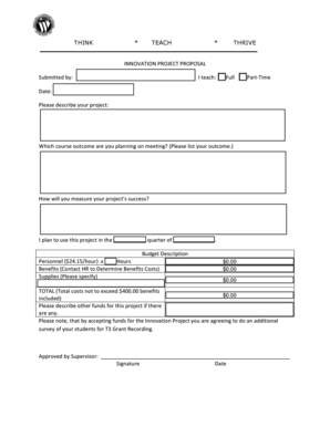 Fillable Online wwcc Innovation Grant Application Form - wwcc Fax Email ...