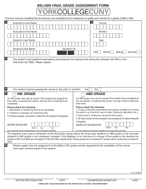Fillable Online york cuny 2008-11-24 ABS-INC FORM:ABS/INC FINAL GRADE ...