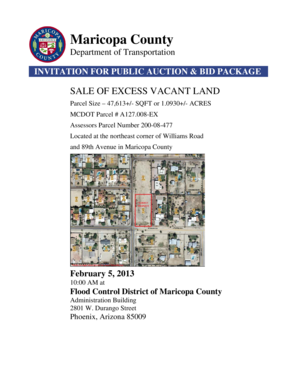 Fillable Online mcdot maricopa INVITATION FOR PUBLIC AUCTION & BID ...