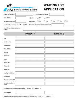 Fillable Online Child's Family Name Fax Email Print - pdfFiller