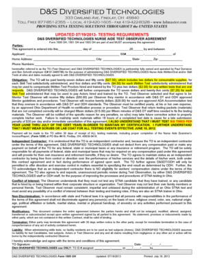 Fillable Online Observer Agreement 1505 Fax Email Print - pdfFiller